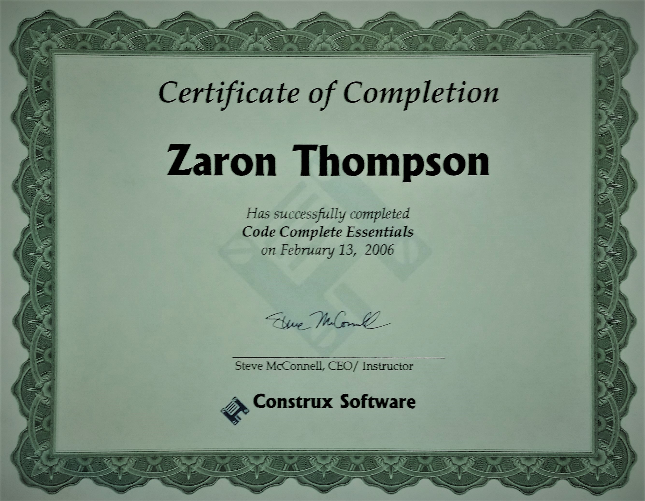 Zaron Thompson - Senior Software Developer